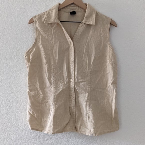 Basic Editions | Tops | Basic Editions Textured Buttoned Collared Tank ...